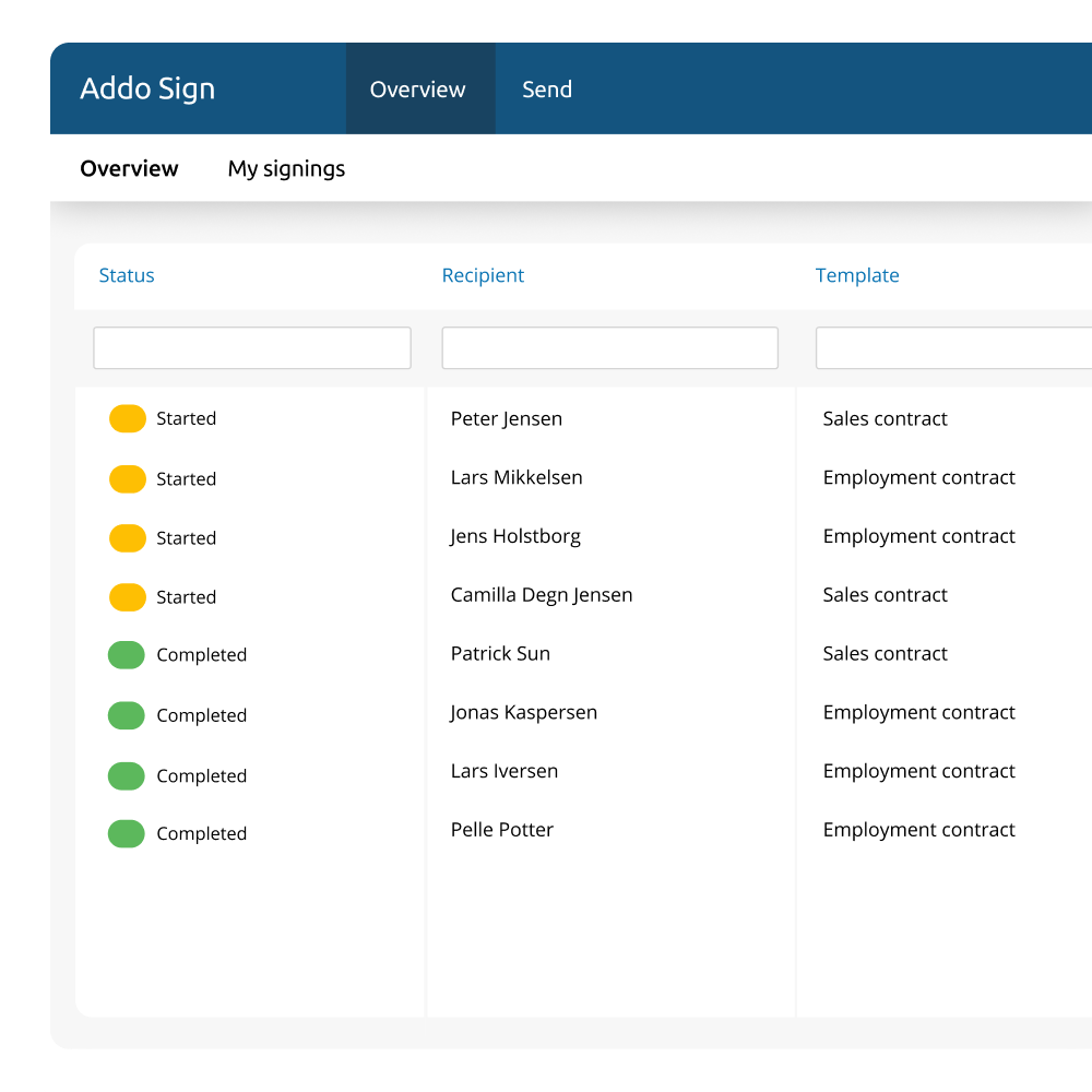 Addo Sign | Digital signatur